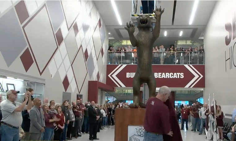 Sherman ISD unveils new Billy Bob Bearcat statue - CORE Construction